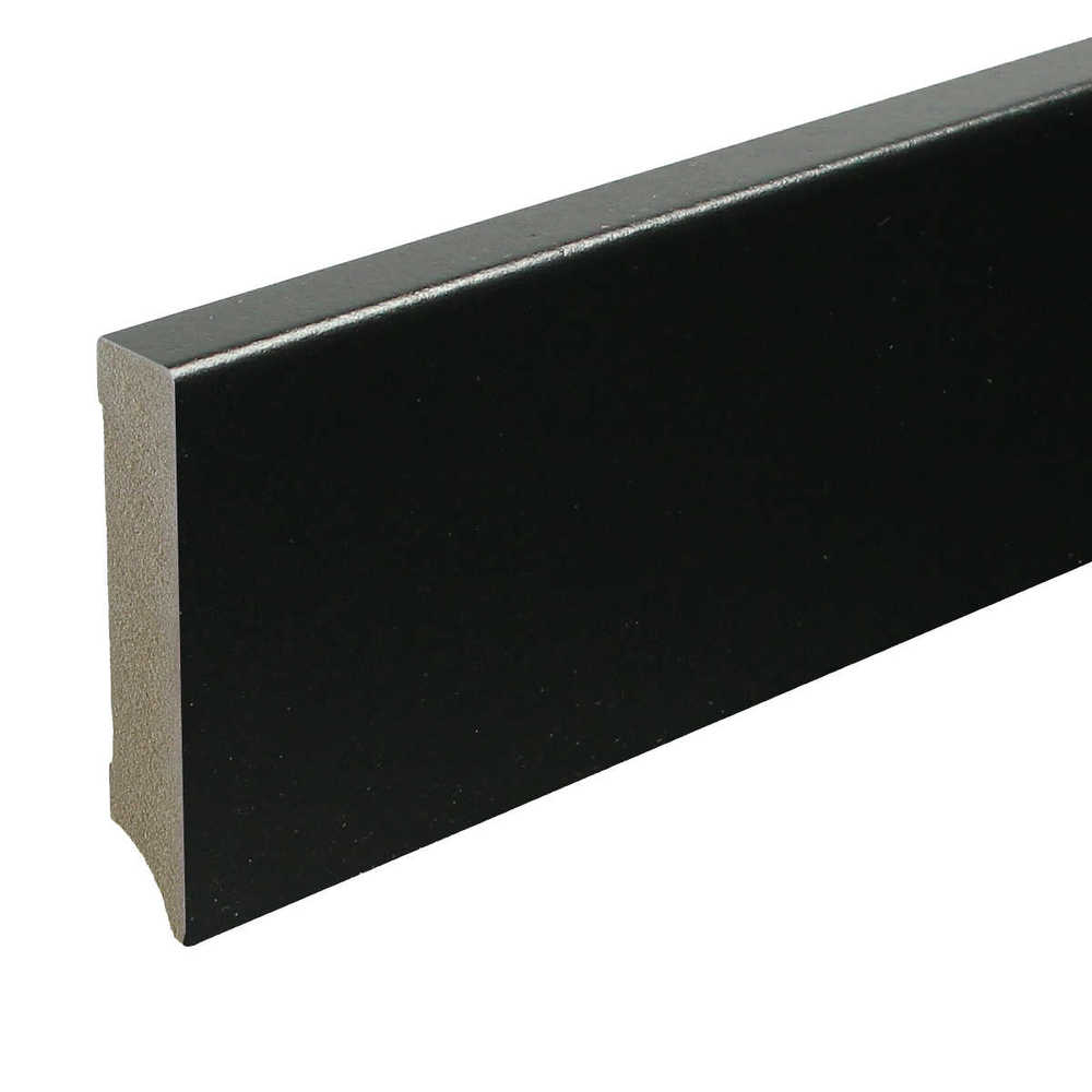 MDF Plint Zwart Gelakt - H 9 x D 1,8 x L 240 cm - Laminaat Design Shop.nl